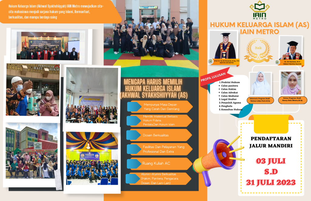 PENDAFTARAN JALUR MANDIRI FAKULTAS SYARIAH IAIN METRO – Fakultas Syariah